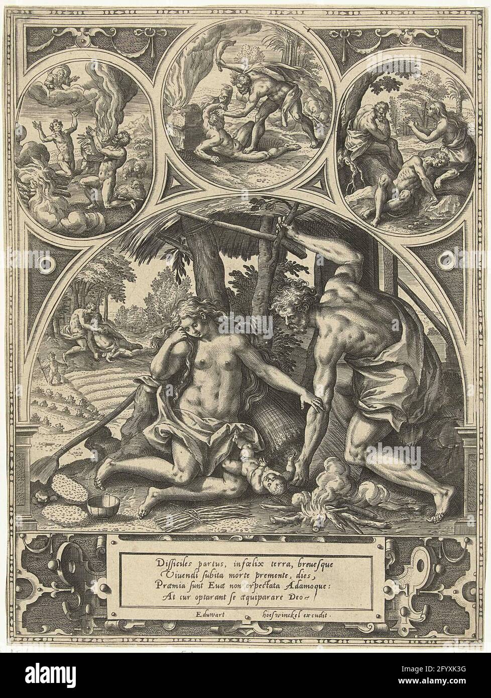 Events from the life of Cain and Abel; Scenes from Genesis. The birth ...