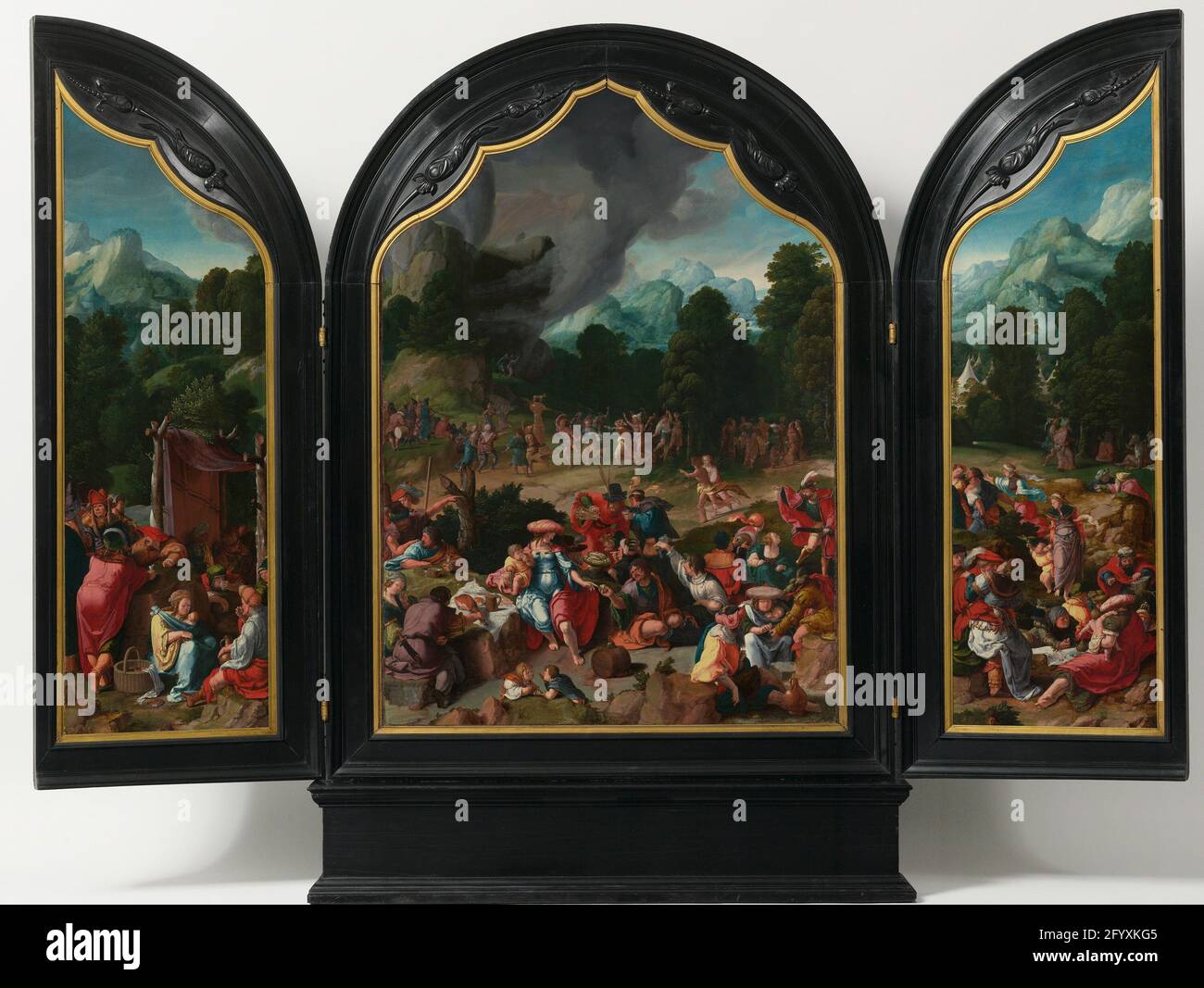 Worship of the Golden Calf. This biblical narrative, showing the ...