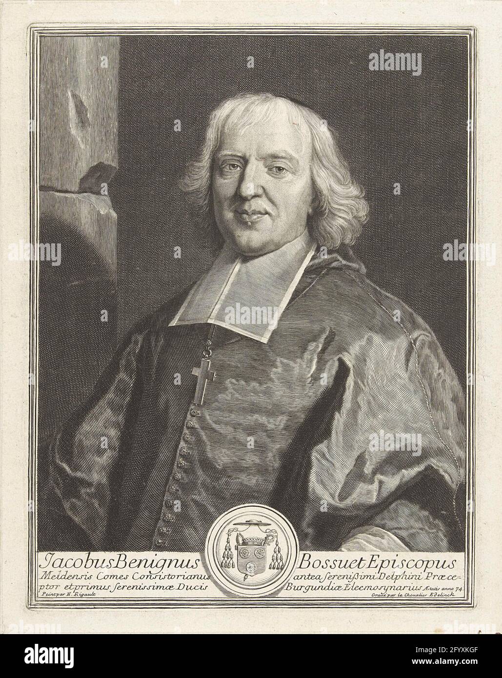 Portrait of Jacques Bénigne Bossuet; Jacobus Benignus Bossuet. Portrait ...