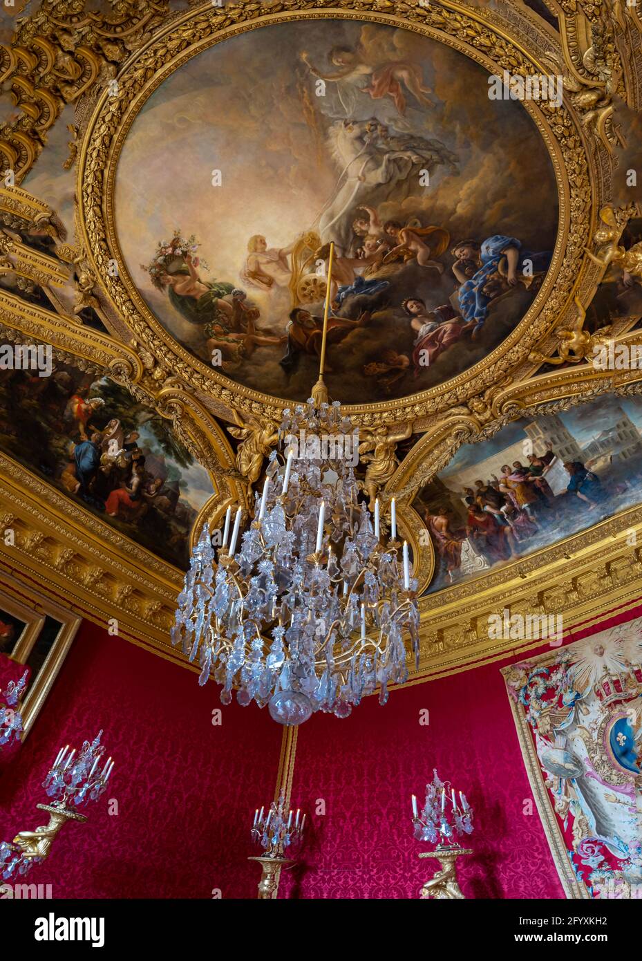 Versailles, France - 19 05 2021: Castle of Versailles. Louis XIV rooms ...