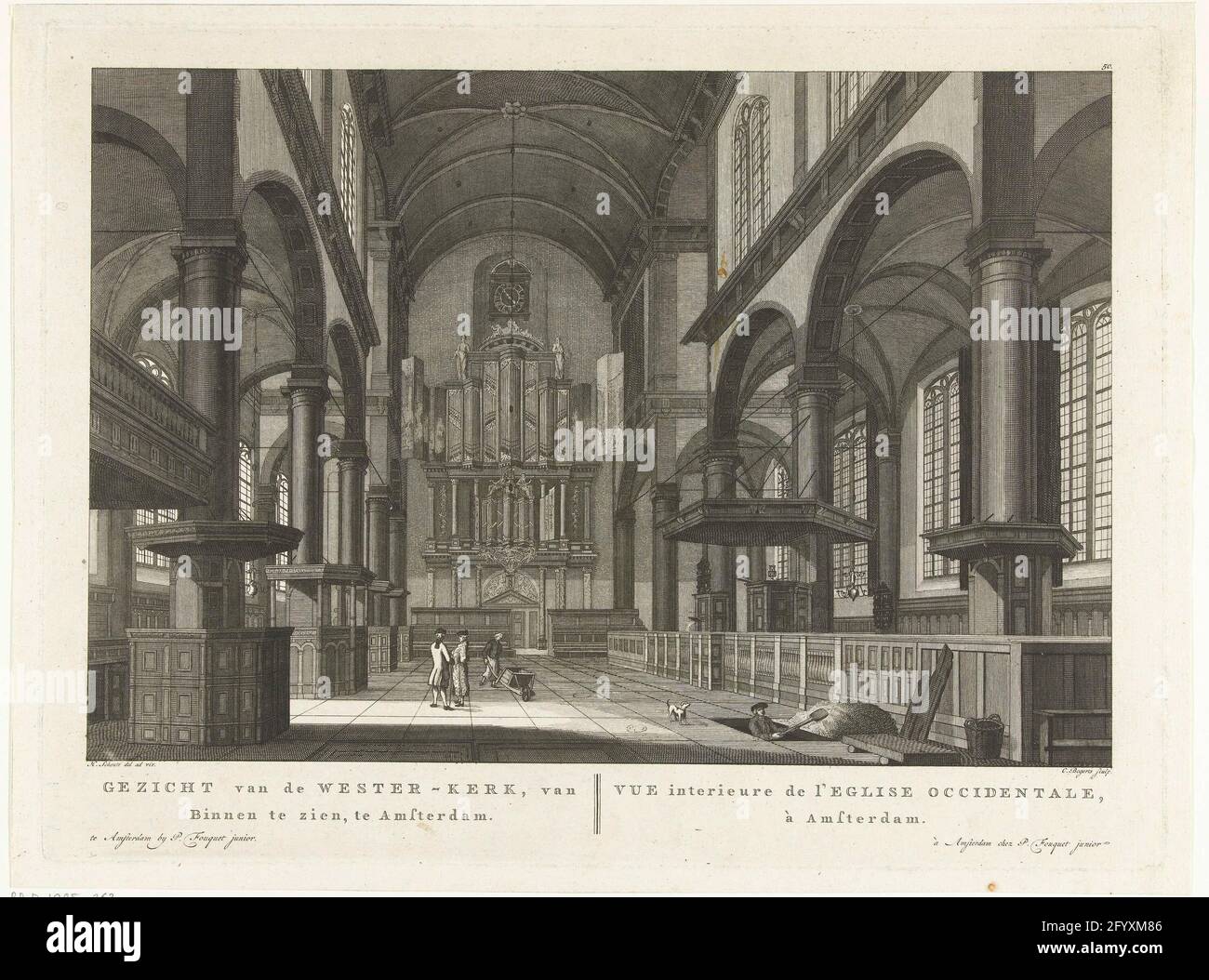 Interior of the Westerkerk in Amsterdam; Face of the Wester church, to ...