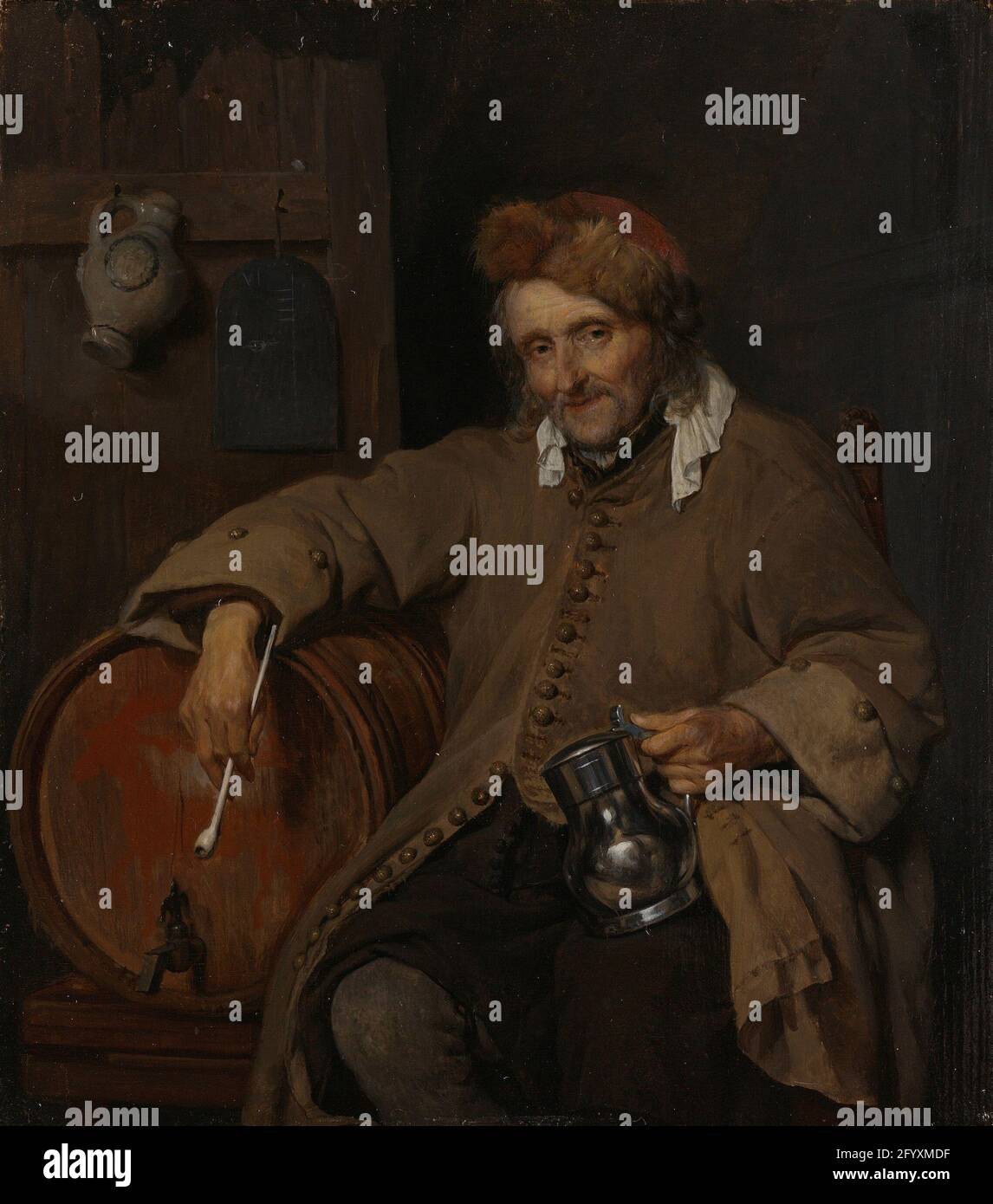 The Old Drinker. This old man holding a beer tankard looks out at us ...