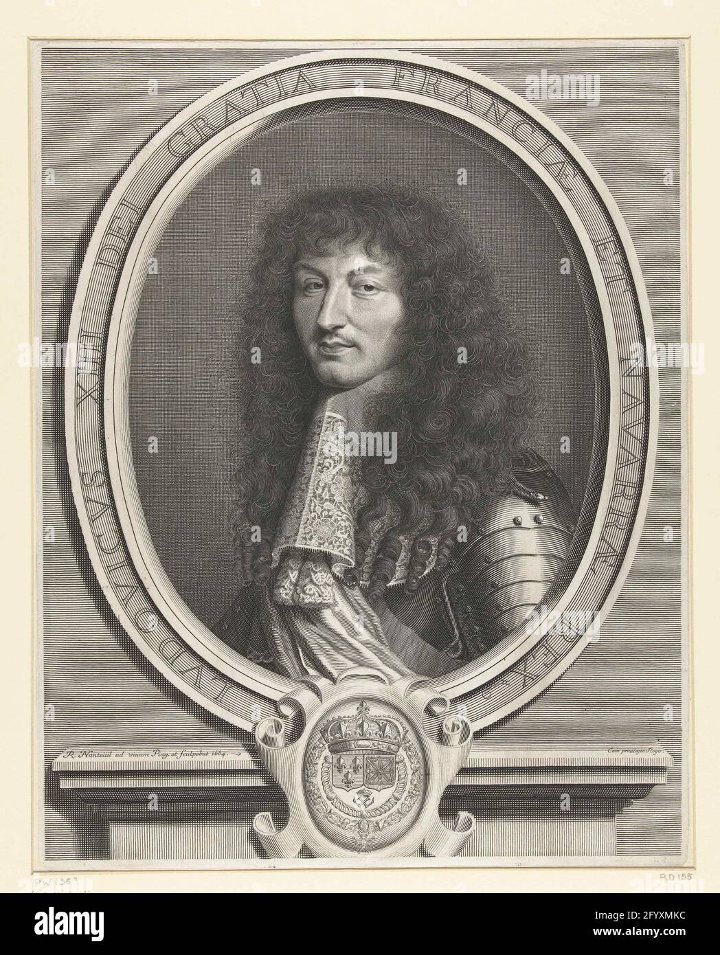 Portrait of Louis XIV, king of France; Ludovicus XIIII Dei Gratia ...