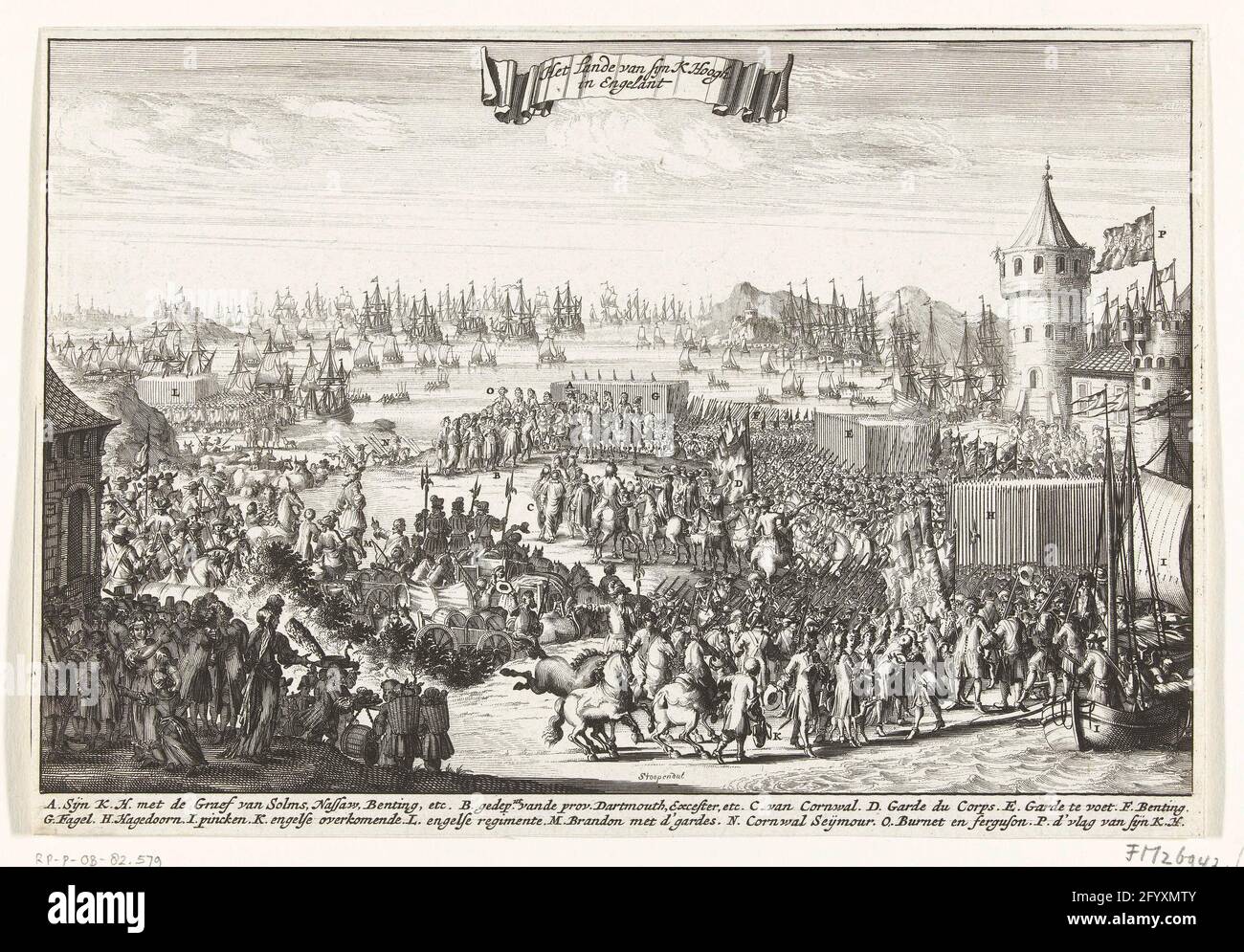 Arrival of Willem III in England, 1688; The land of Syn K. Hoogh. In ...