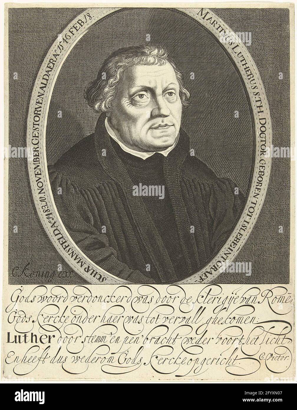 Portrait of Martin Luther. Bust of the theologian Martin Luther, to the ...