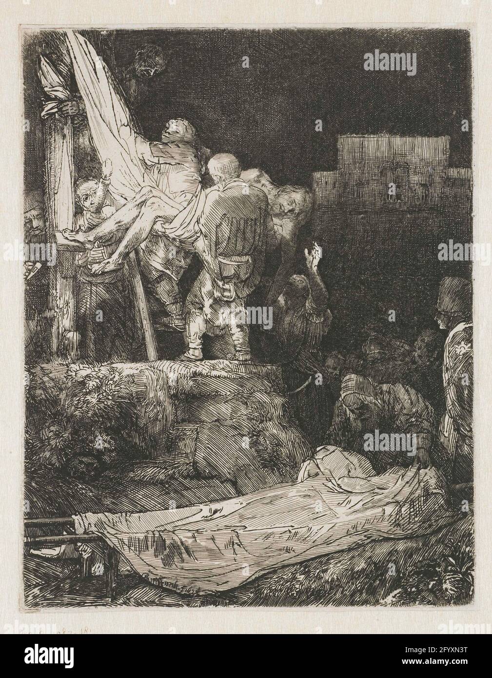 The cross reduction in torch light Stock Photo - Alamy