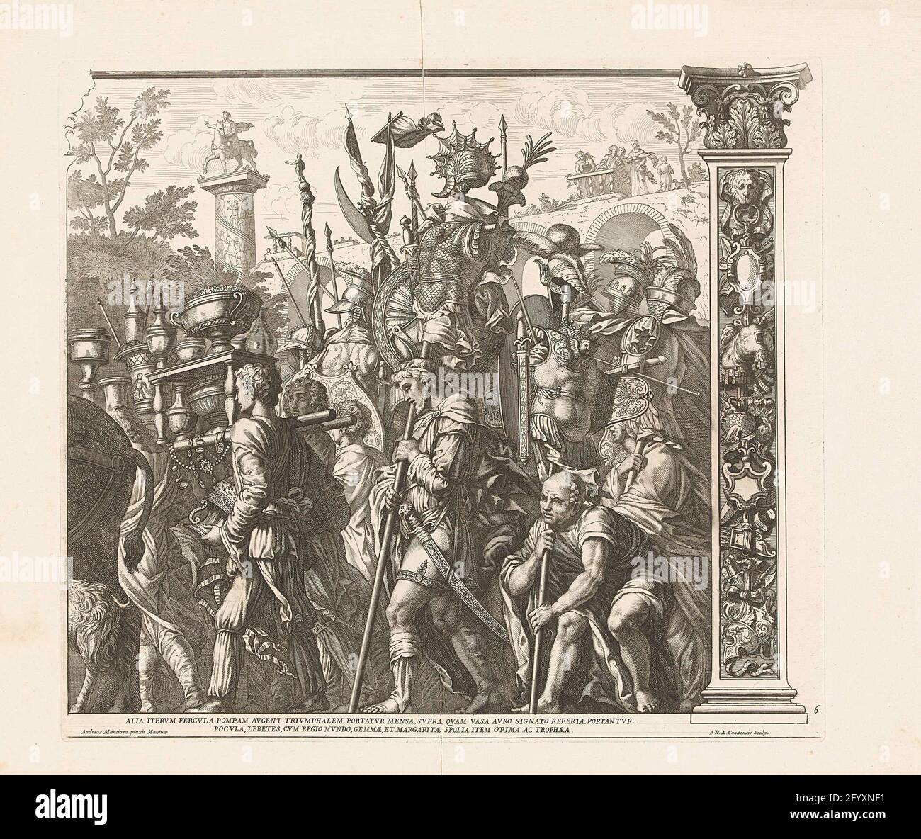 Soldiers carry the booty equipment made of their enemies; Triumph of ...