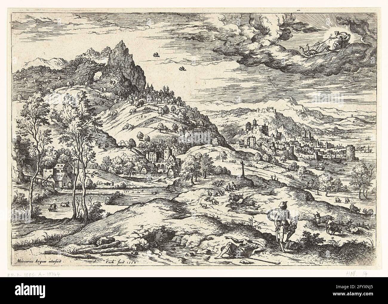 Mercury with the head of Argus; Landscapes with biblical and ...