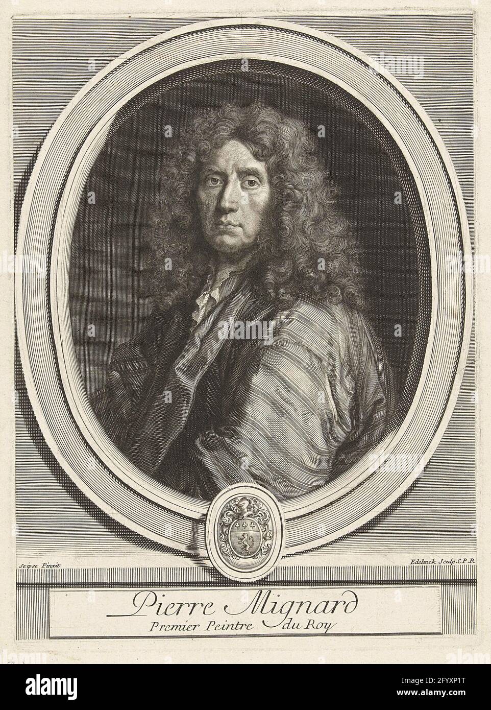 Portrait of Pierre Mignard. Portrait of the French court painter Pierre ...