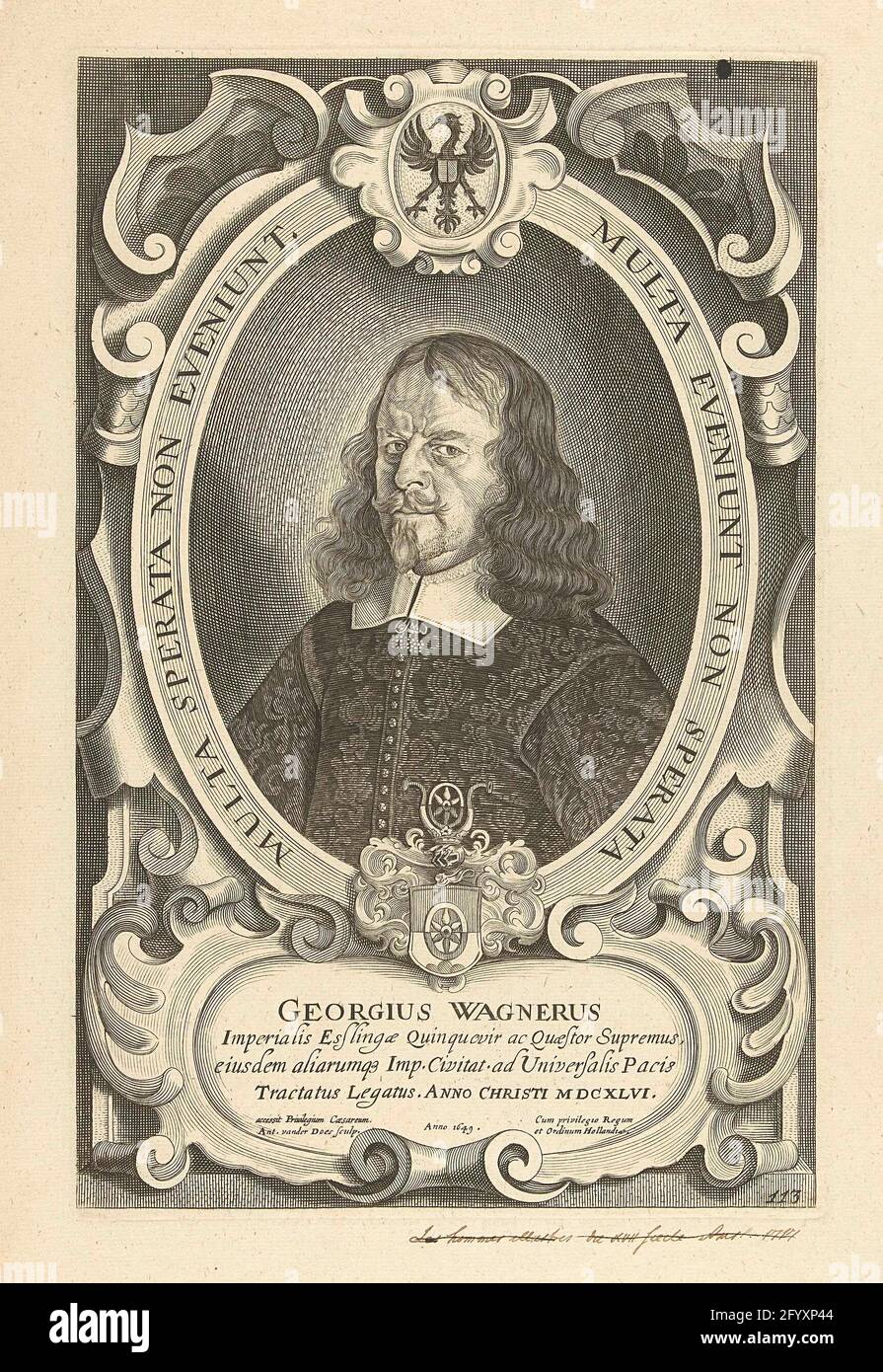 Portrait of Georg Wagner. Portrait of Georg Wagner, chest piece in oval ...