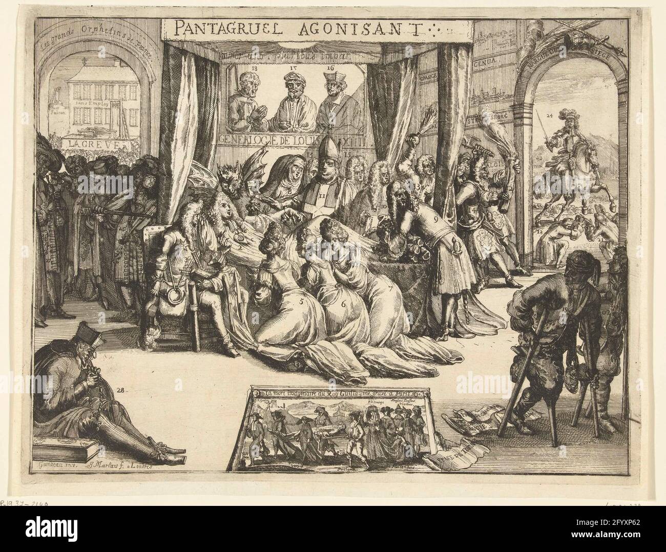 Cartoon at Louis XIV when hearing the death of Willem III is false ...