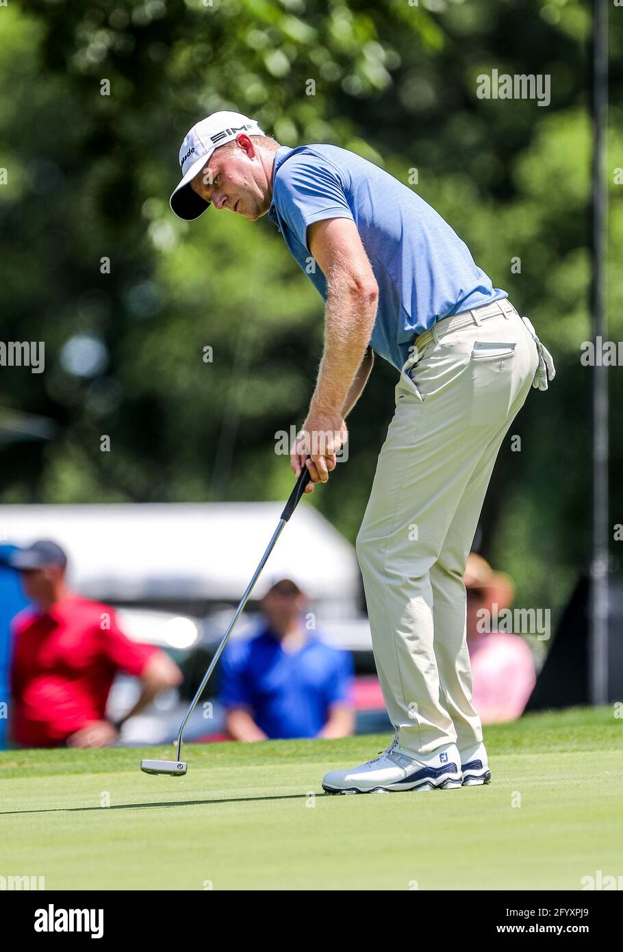 May 29, 2021: Adam Long putts his ball during the third round of the ...