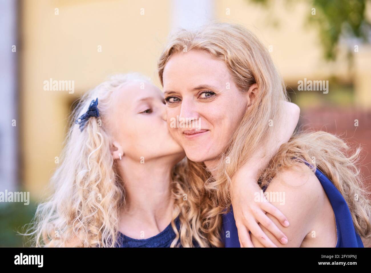Mother with daughter. Happy family portrait. Single parent Stock Photo ...