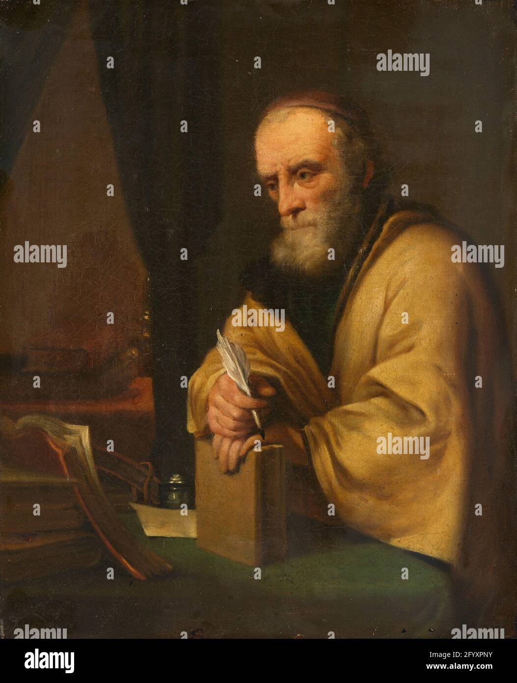 An Old Scholar. An old scholar, halvened, standing behind his study ...