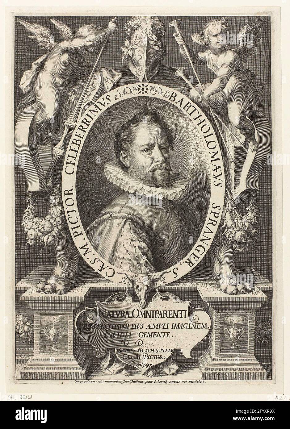 Portrait of bartholomeus spranger. Portrait of painter and print maker ...