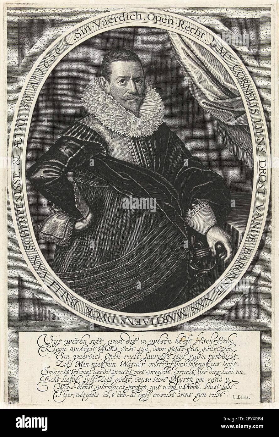 Portrait of Cornelis Liens at the age of 56. Portrait of Cornelis liens ...