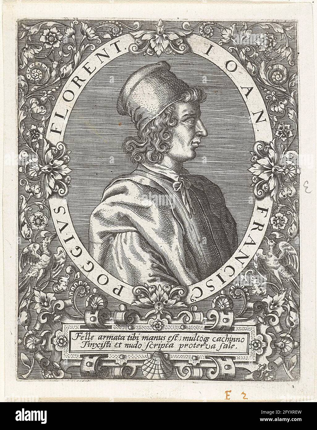 Portrait of Poggio Bracciolini; Ioan Francis [US] Poggius. Portrait of ...