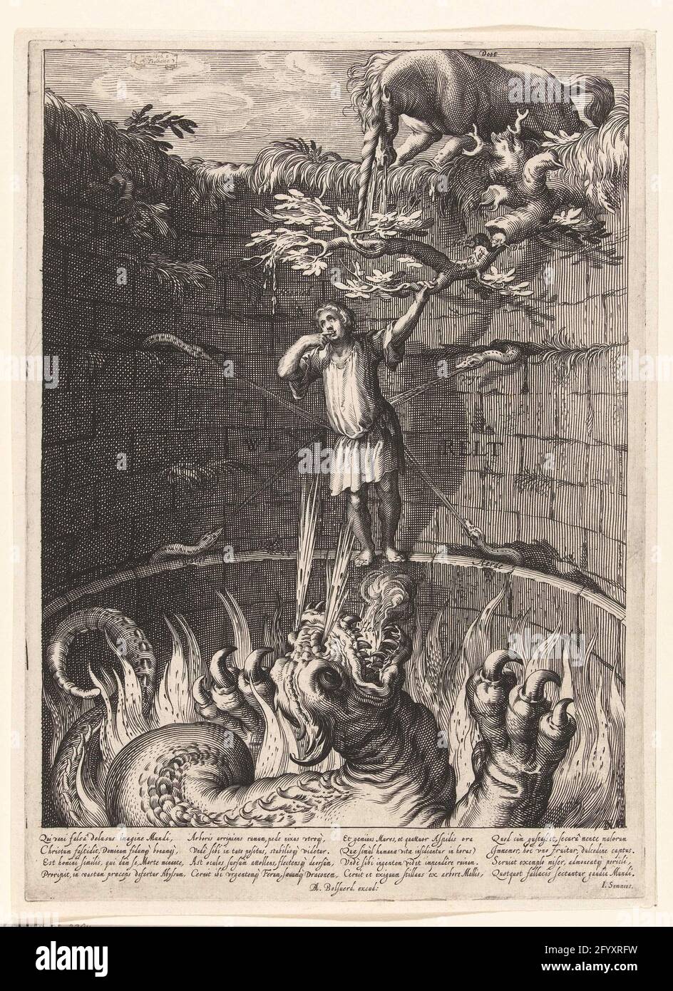 Allegory in the world. Allegory in the world with man placing himself ...