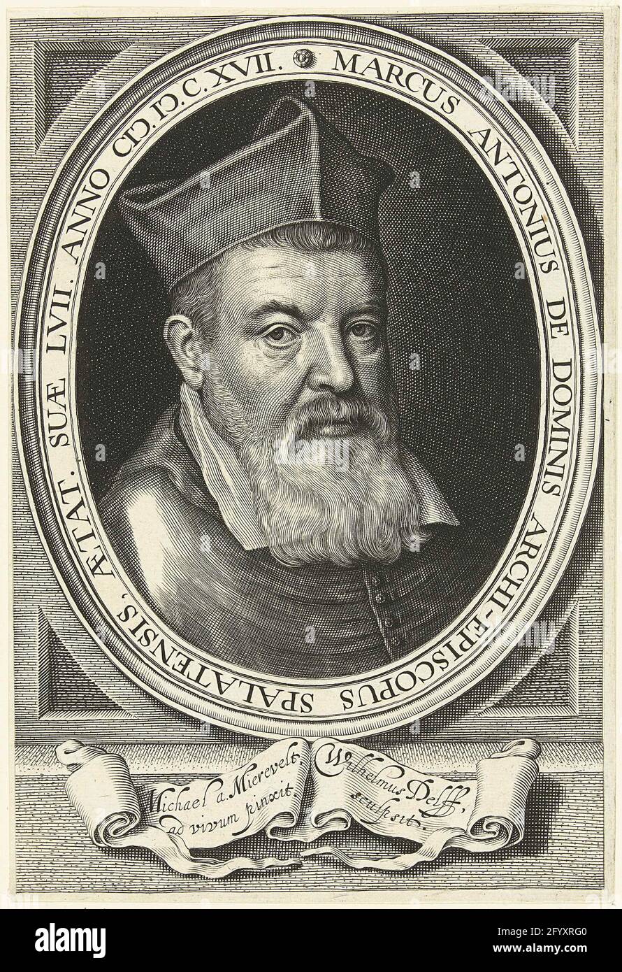 Portrait of Archbishop Marcus Antonius de Dominis at the age of 57 ...
