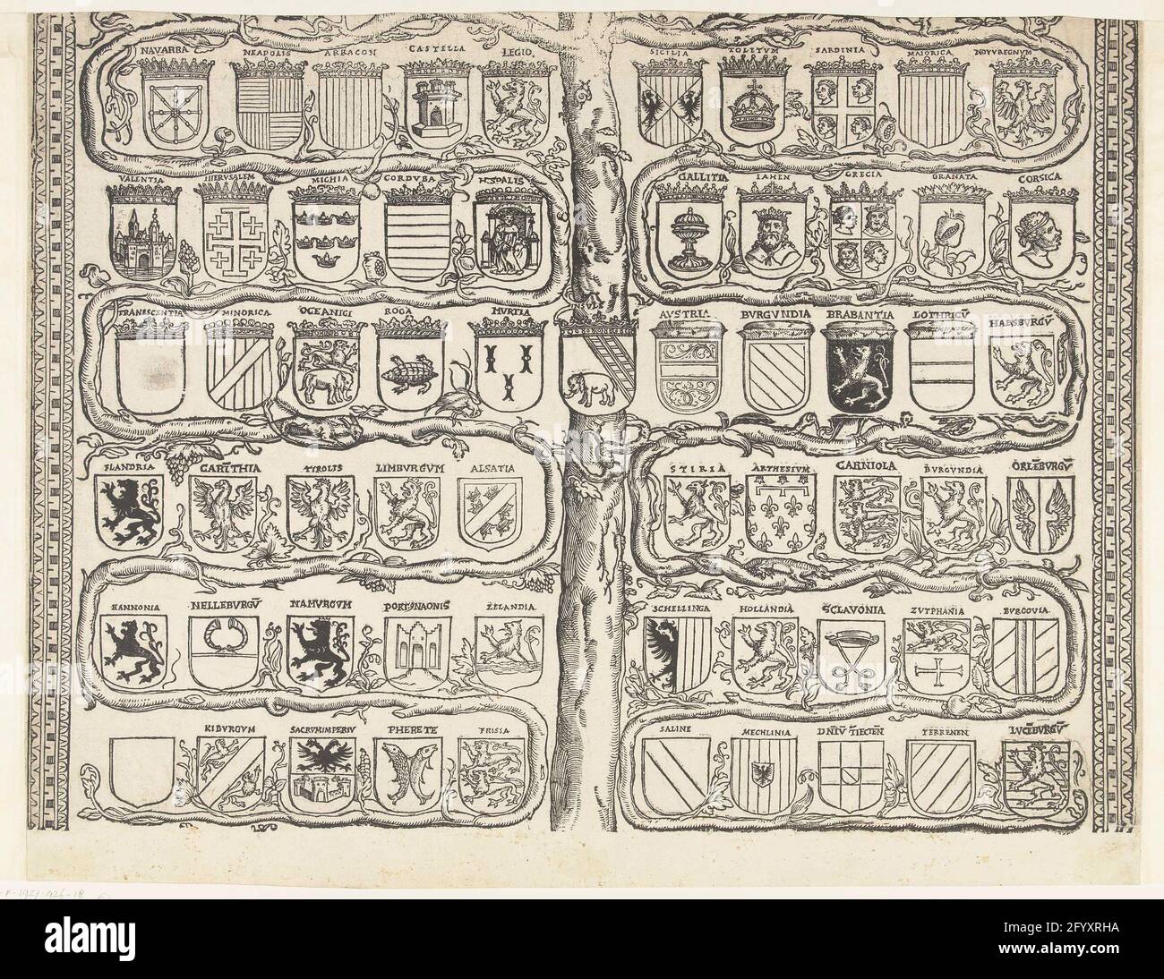 Family tree of the Habsburg house, eighteen leaf; Family tree of the ...