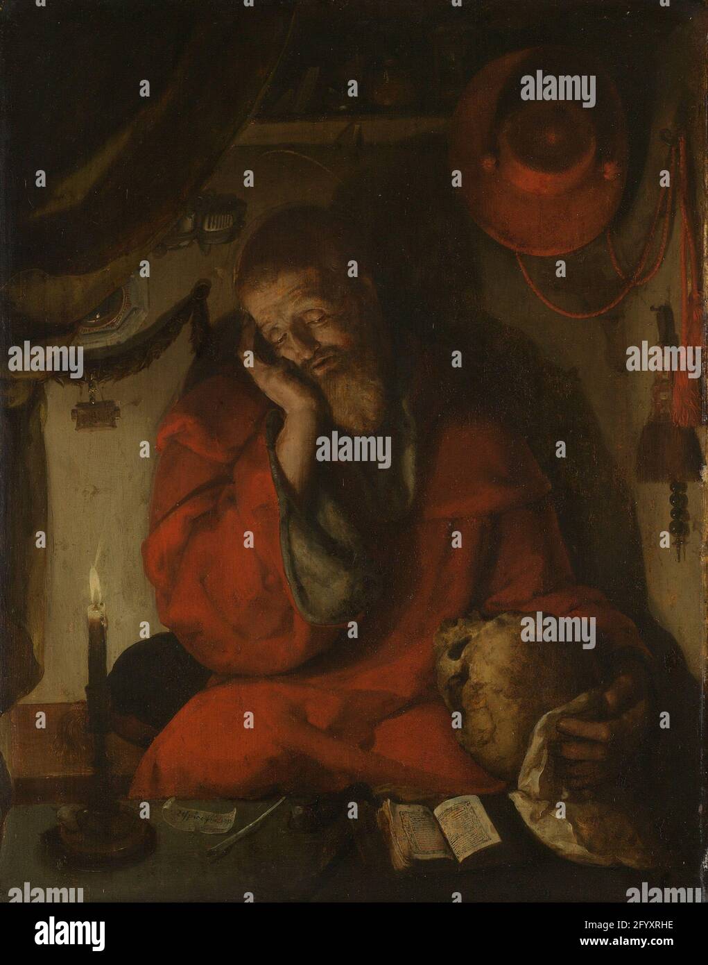 Saint Jerome in His Study by Candlelight. Saint Hieronymus in his study ...