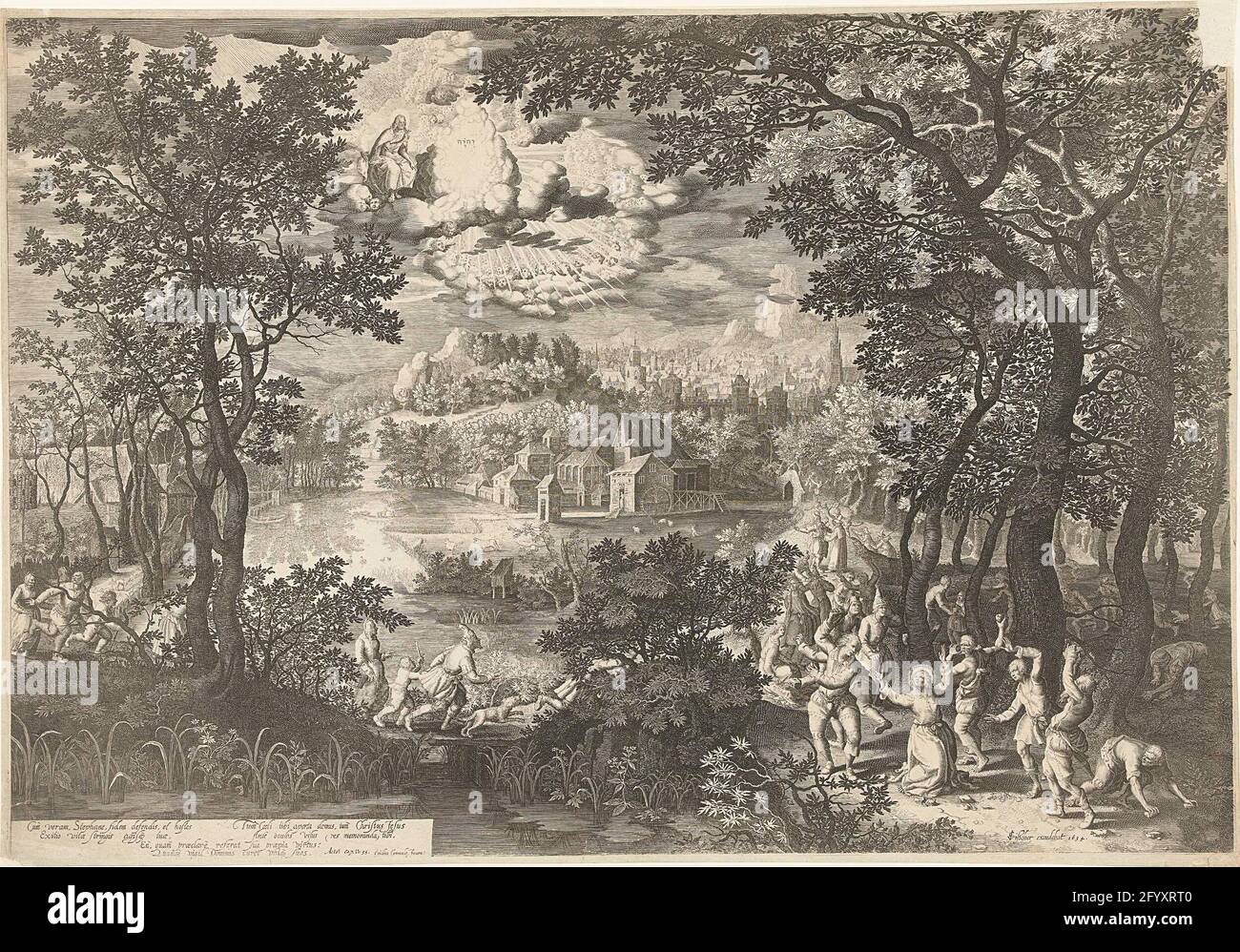 Landscape with martyrdom of the Saint Stefanus. Landscape with ...