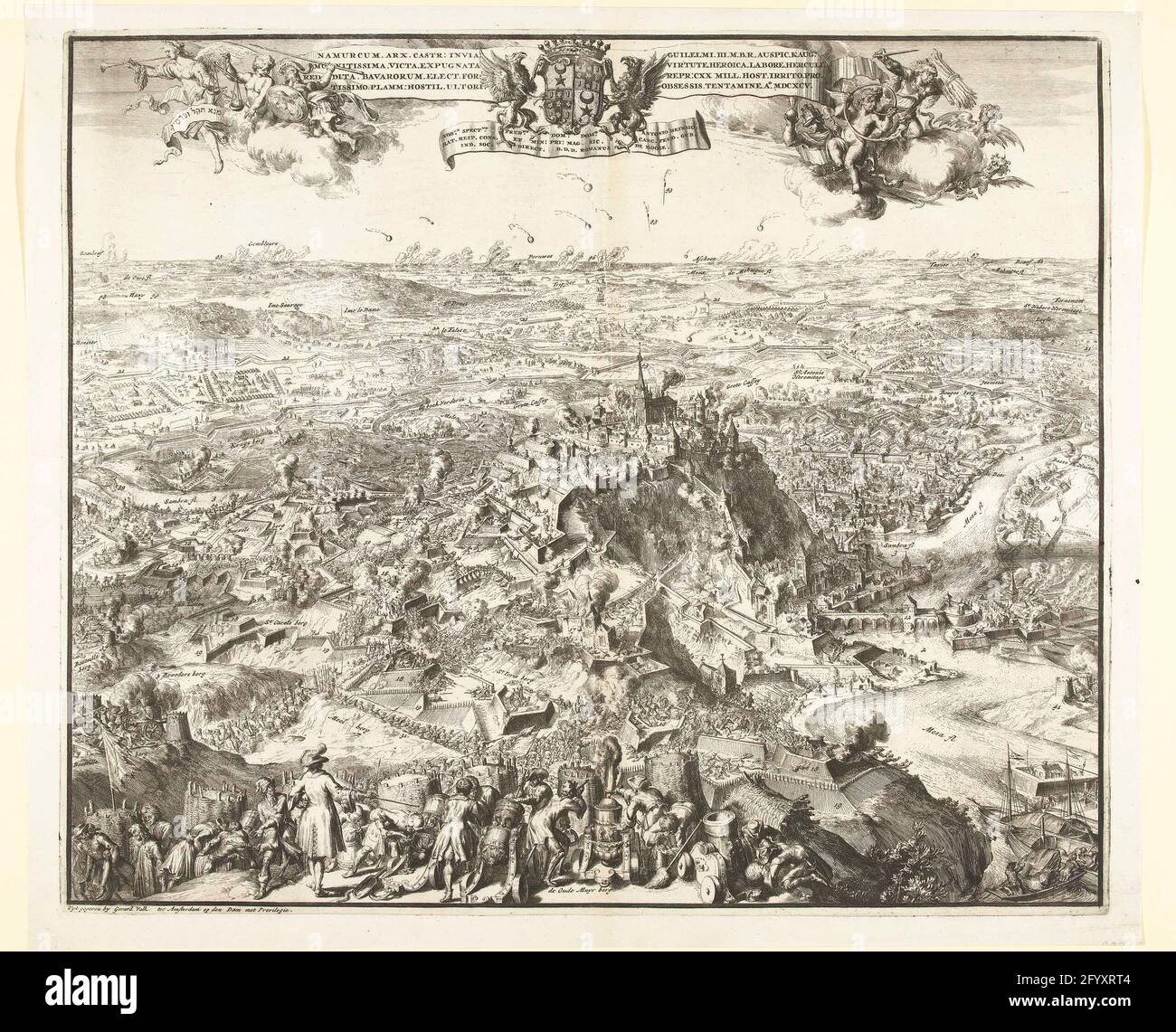Siege and conquest of names, 1695. The shelling of names and citadel in ...