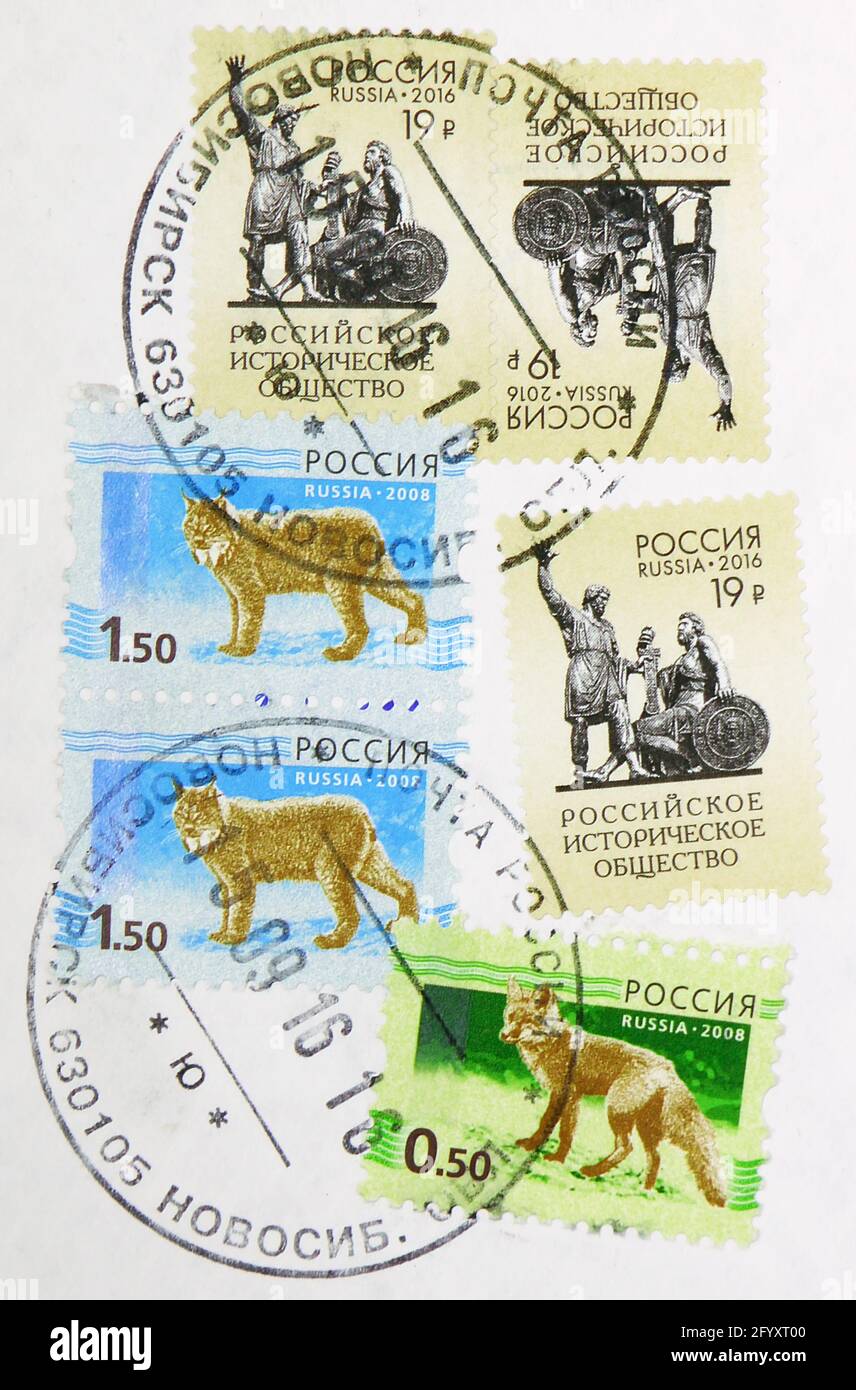 MOSCOW, RUSSIA - FEBRUARY 25, 2020: Postage stamp printed in Russia ...