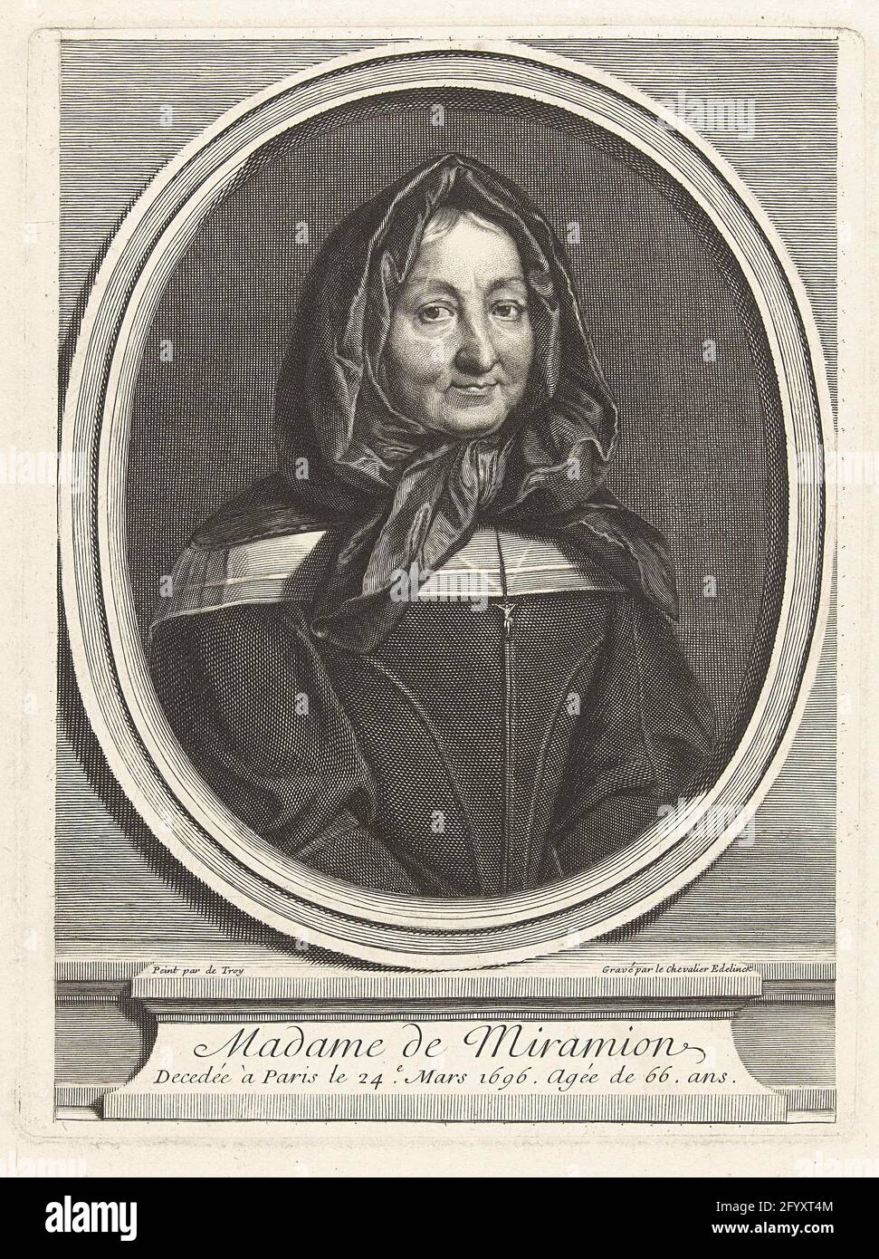 Portrait of Marie Bonneau de Rubella; Madame de Miramion. Portrait of ...