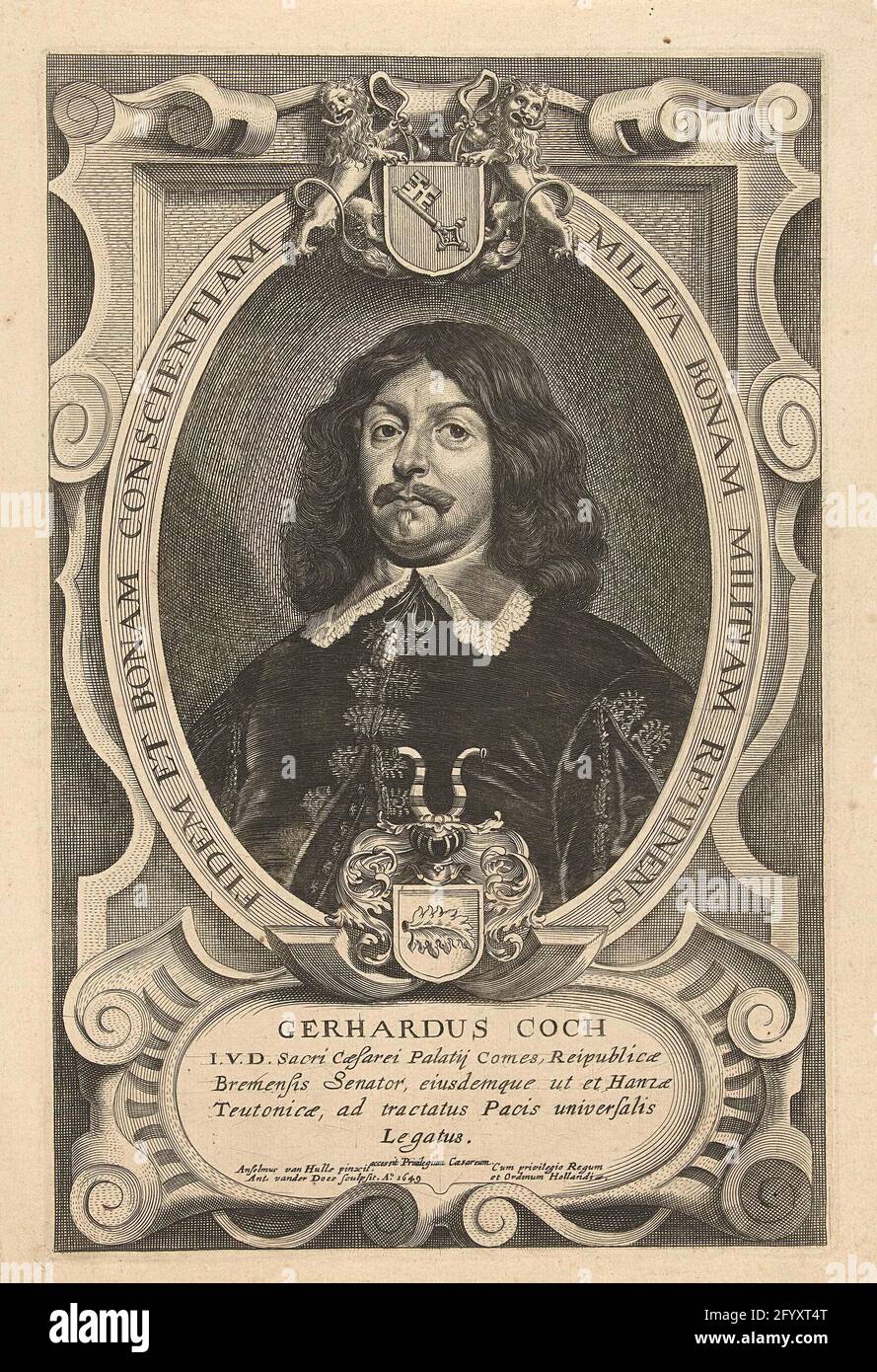 Portrait of Gerhard Koch. Portrait of gerhard koch, breastpiece in oval ...