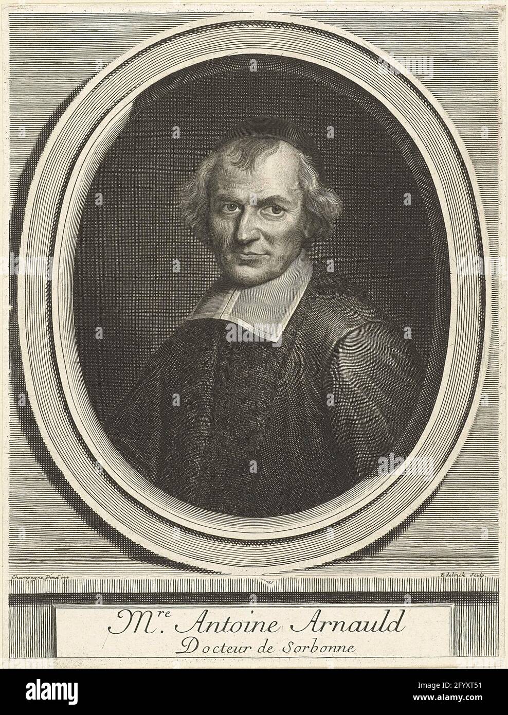 Portrait of Antoine Arnauld. Bust portrait of the theologian and ...