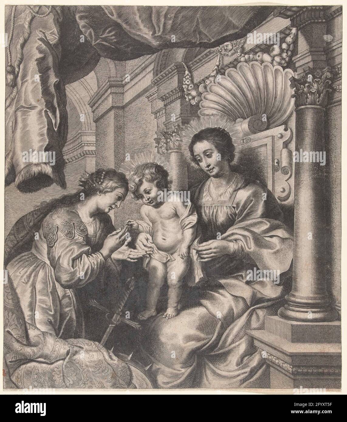Mystical marriage of Saint Catharina. Maria Tront with the Christ child ...