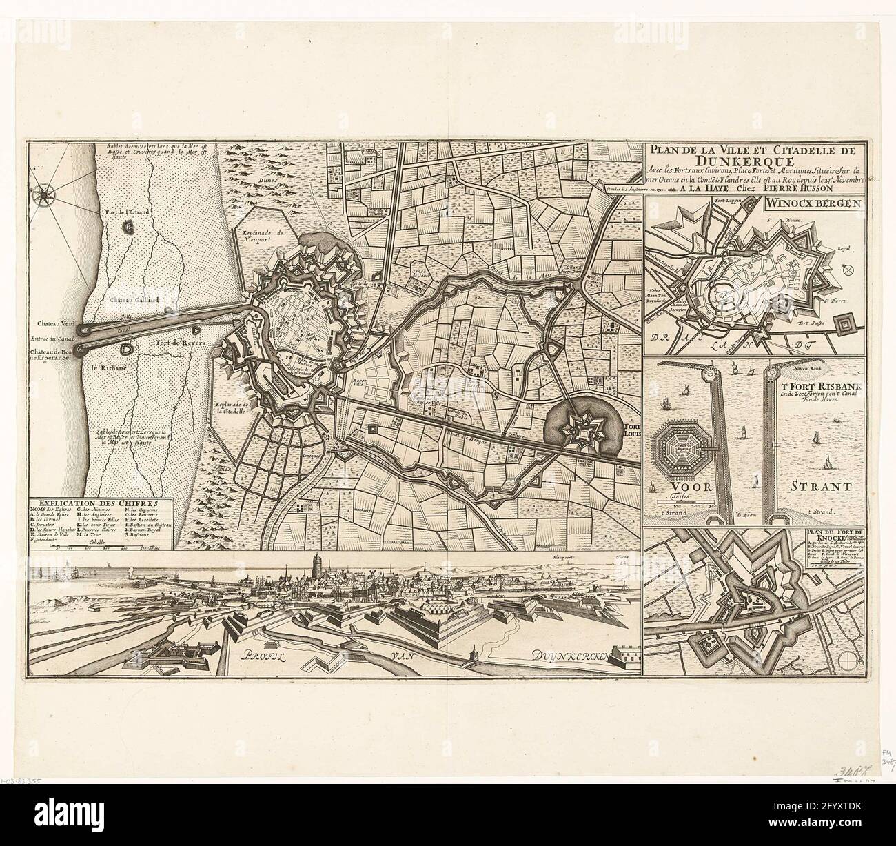 Fortress plan of Dunkirk, 1712; Plan de la Ville et Citadelle de ...