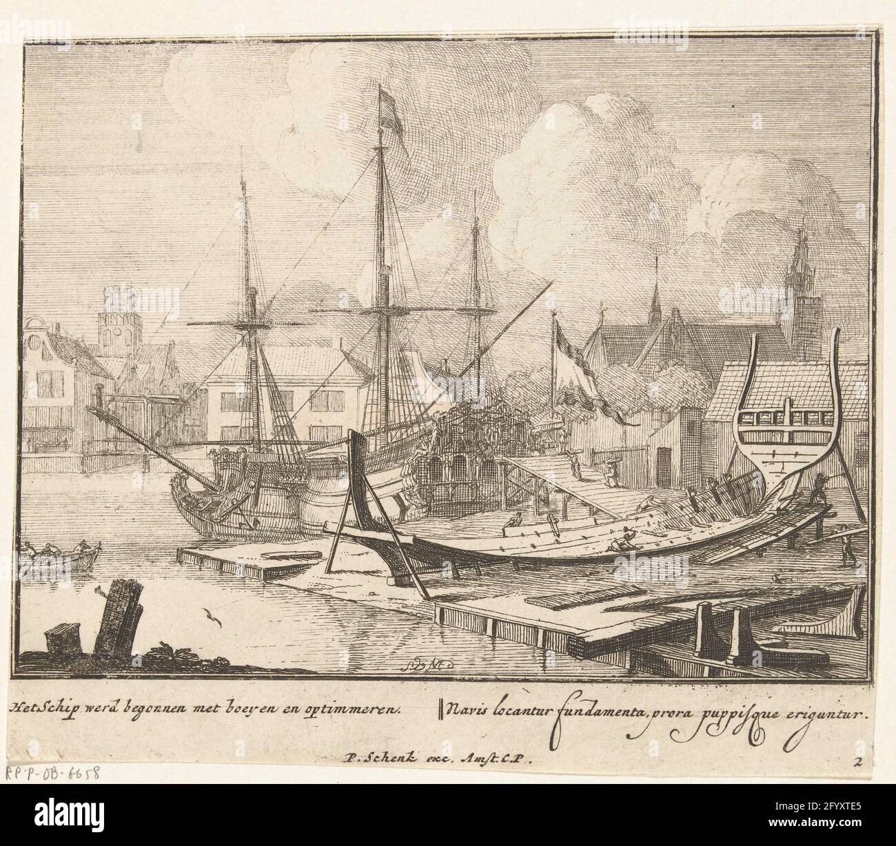 The structure of the ship, plate no. 2, ca. 1700; The ship was started ...