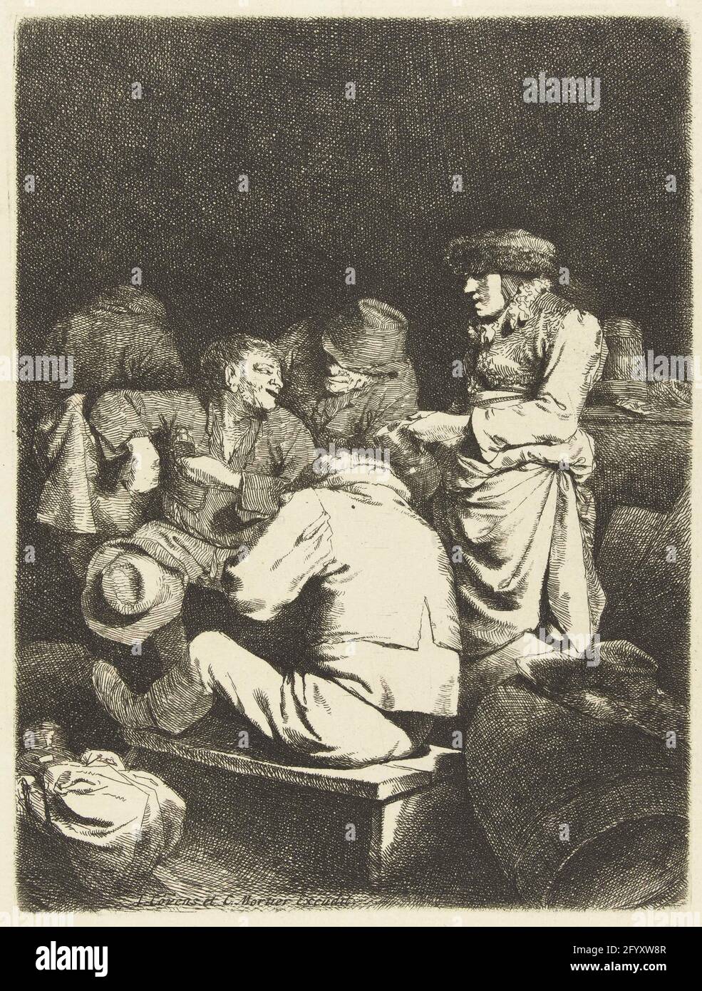 Waardin and Companion in Inn; The old innkeeper Stock Photo - Alamy