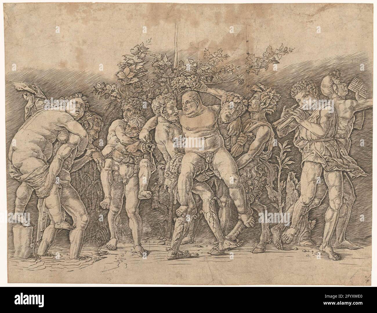 Bacchanaal with Silenus. Drunk Silenus is worn by Satyrs and bacchants ...