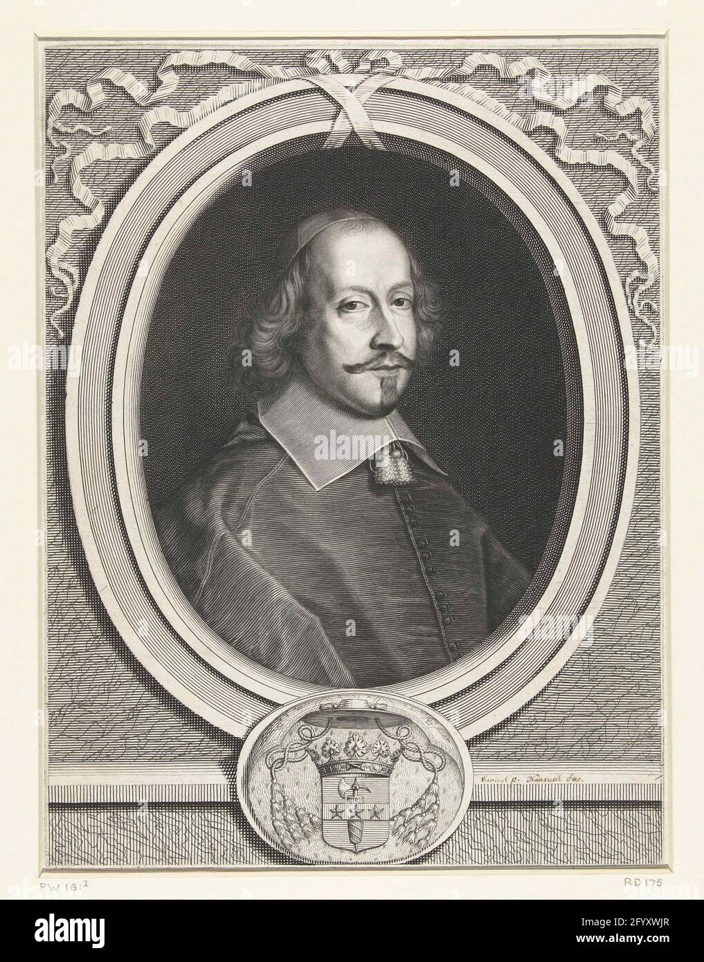 Portrait of Jules Mazarin. Portrait of the Cardinal Jules Mazarin, to ...