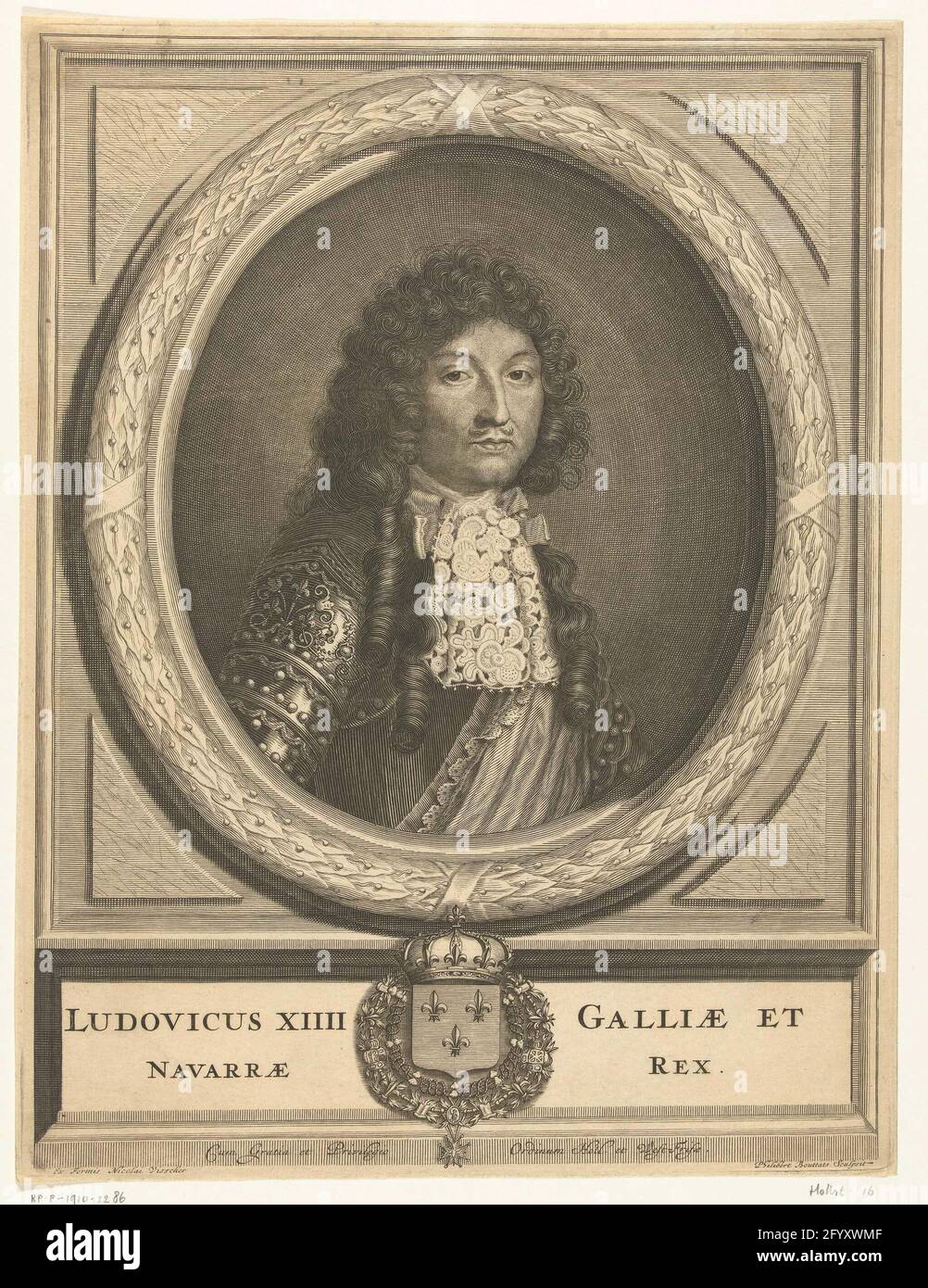 Portrait of Louis XIV, king of France. Portrait in oval list of Louis ...