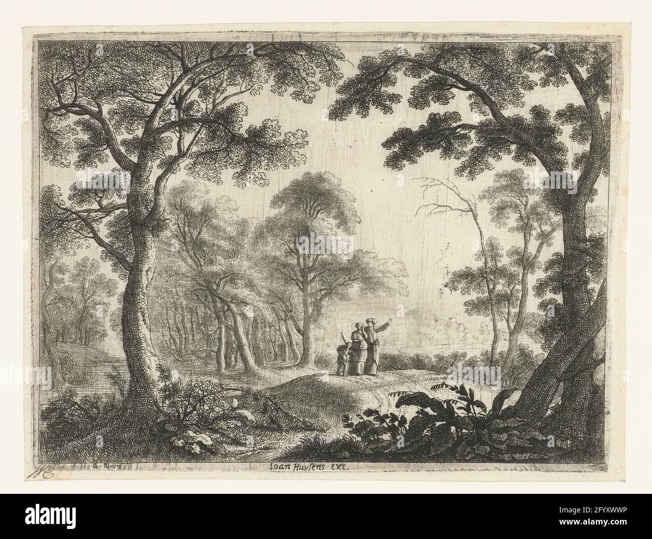 Landscape with the Washing of Hagar. A forest-like landscape in which a ...