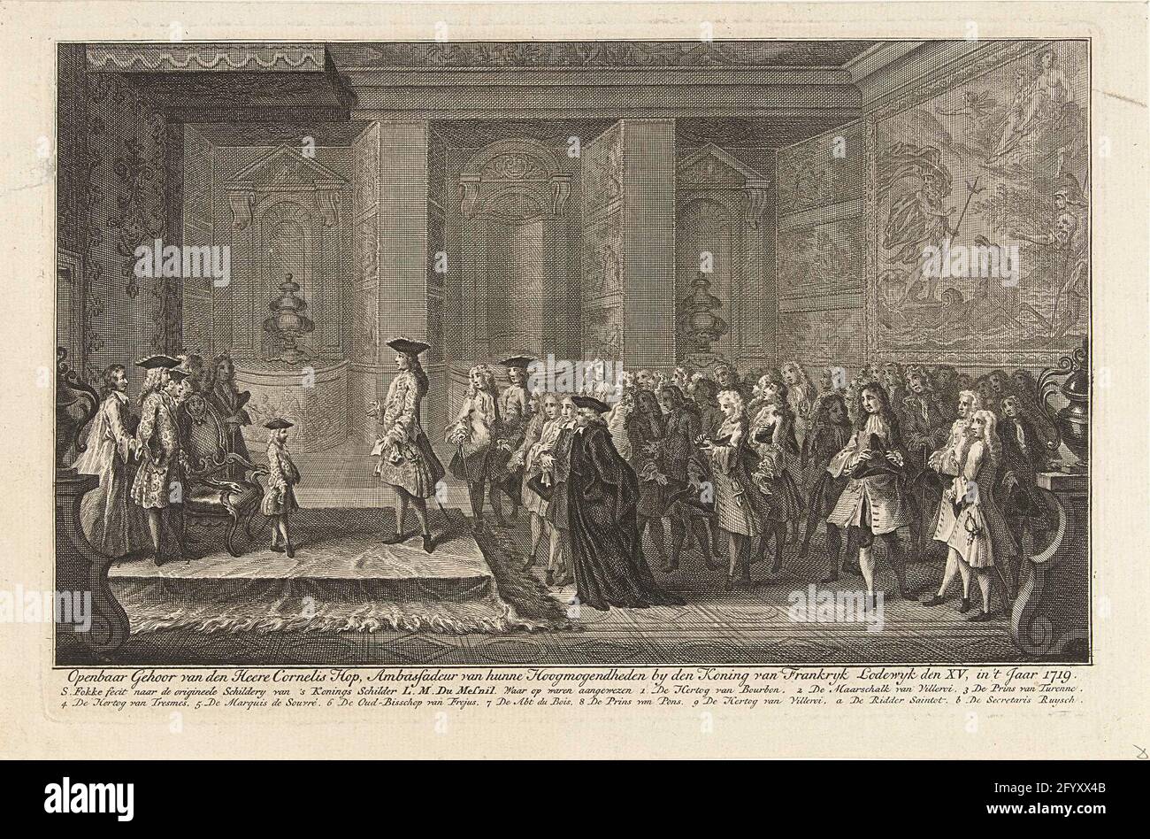 Audience of Cornelis Hop at the Young King Louis XV, 1719; Public ...