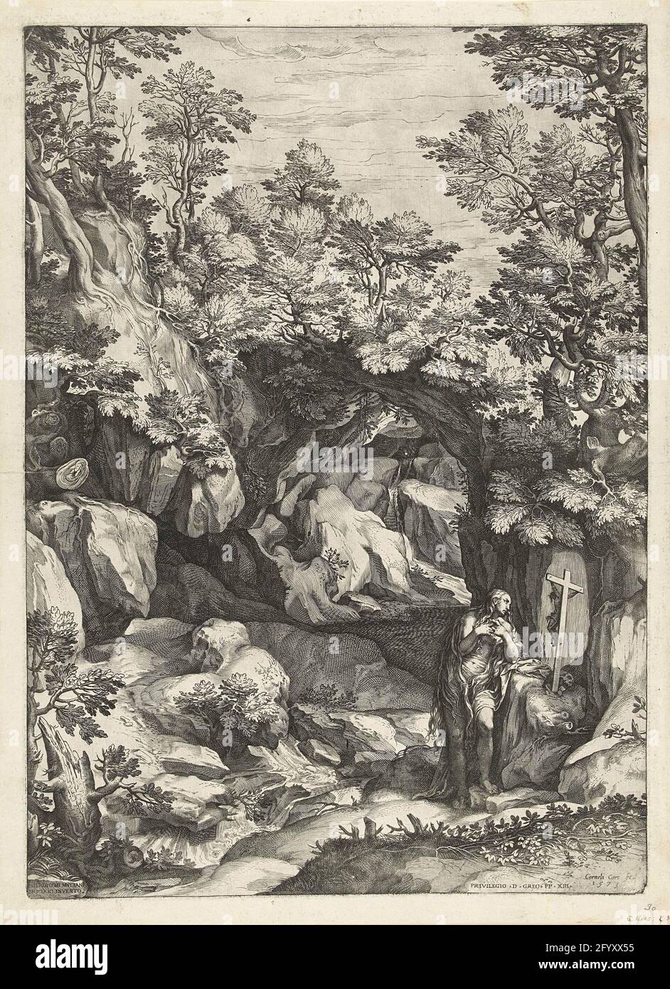 Landscape with the penitent Maria Magdalena. Landscape with Saint Mary ...