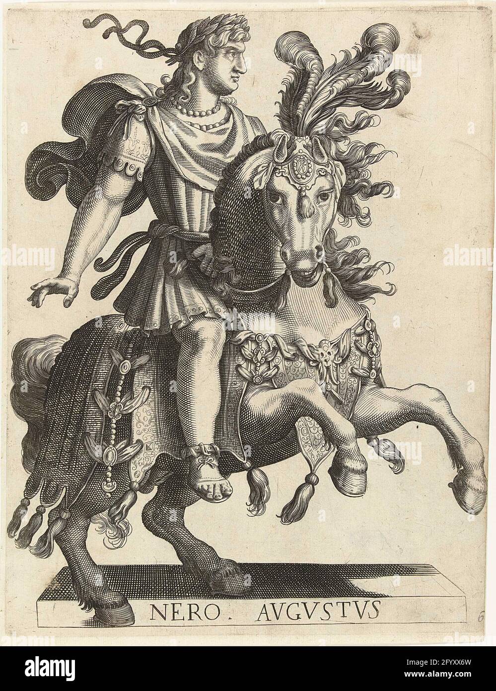 Equestrian portrait of emperor Nero; Portraits of Roman emperors ...