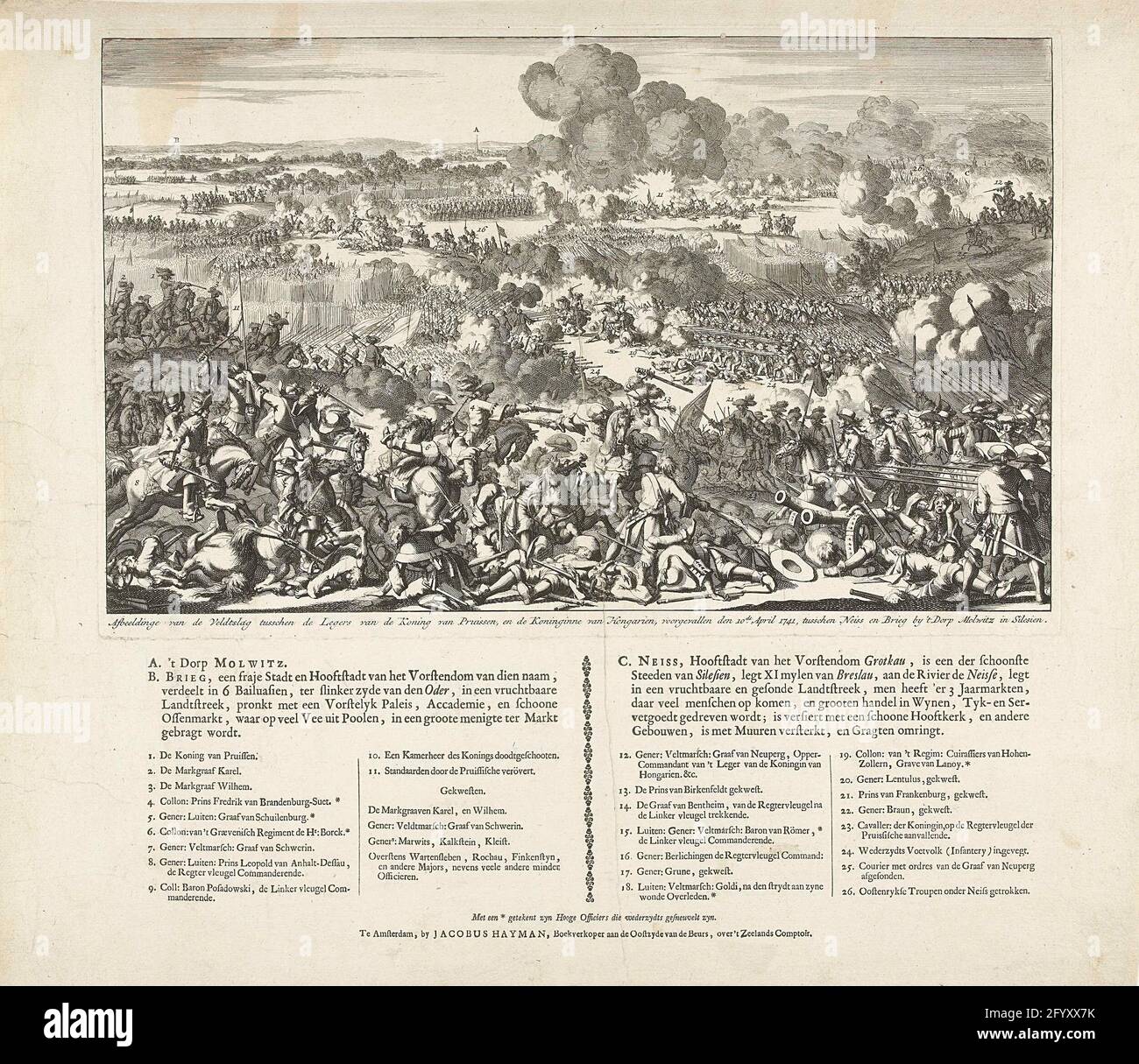 Battle of Mollwitz, 1741; Sculpture of the field between the armies of the king of Prussen, and ...