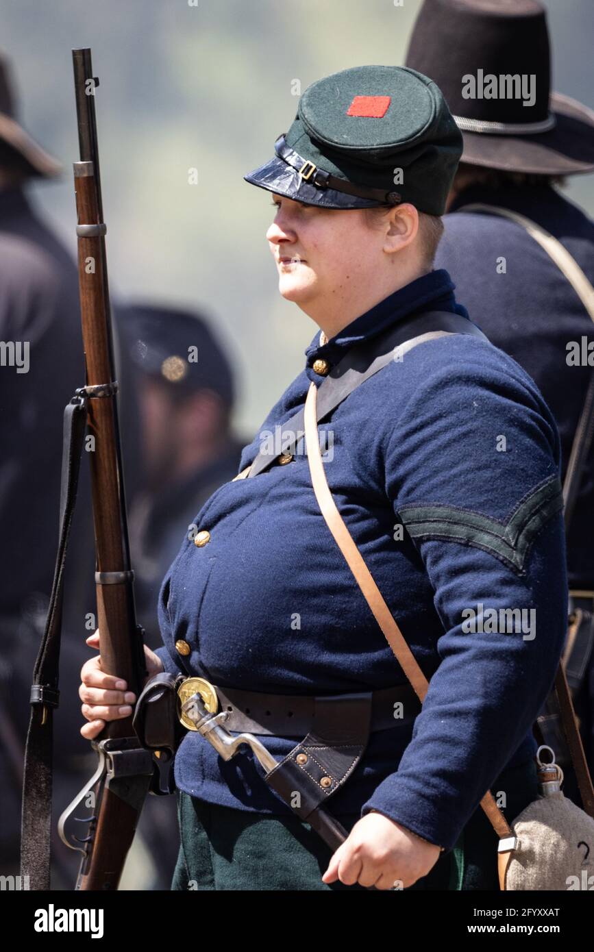 American Civil War Reenactors at the Cheney, Washington reenactment ...