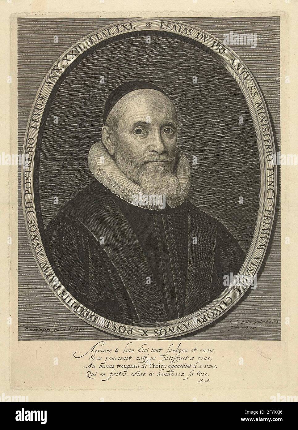 Portrait of pastor Esaias Dupré at the age of 61; ESAIAS DV Pre ...