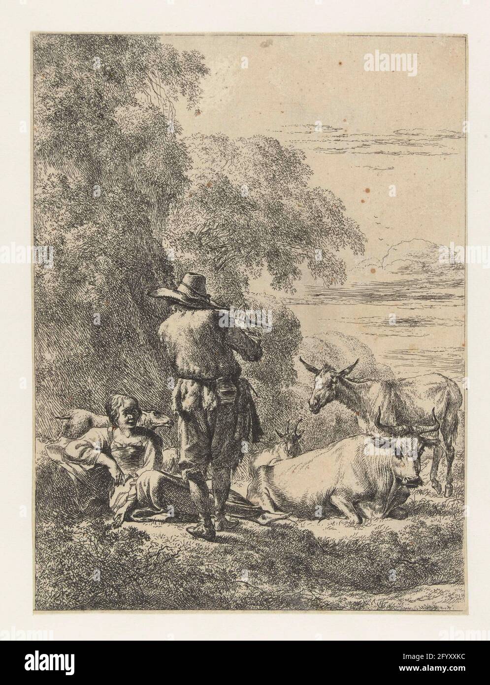 Flute playing shepherd Stock Photo - Alamy