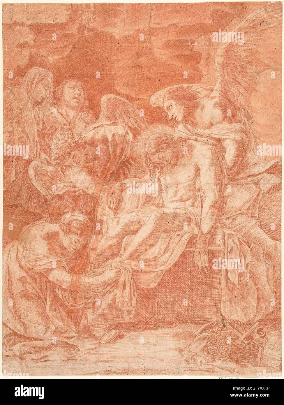 Tranking of Christ by angels Stock Photo - Alamy