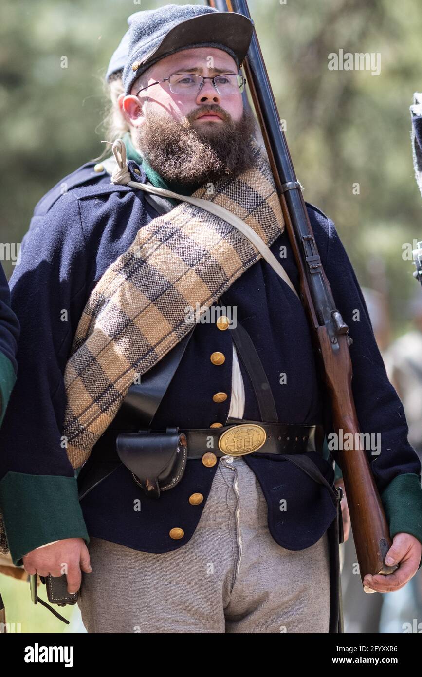 American Civil War Reenactors at the Cheney, Washington reenactment ...