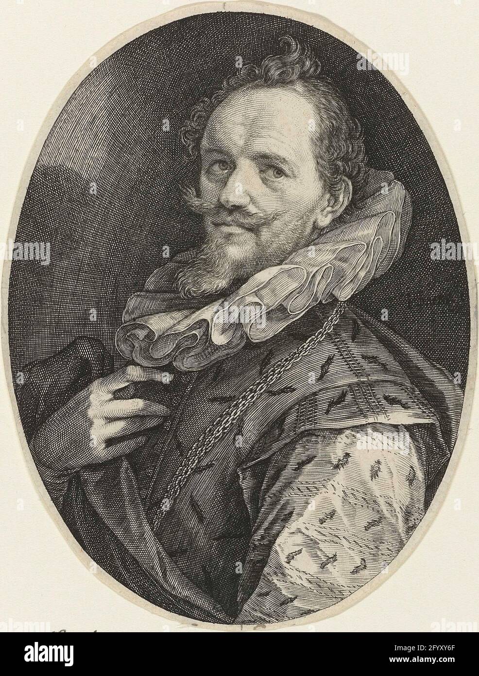 Portrait of Hans von Aachen. Bust to the left of the artist Hans von ...