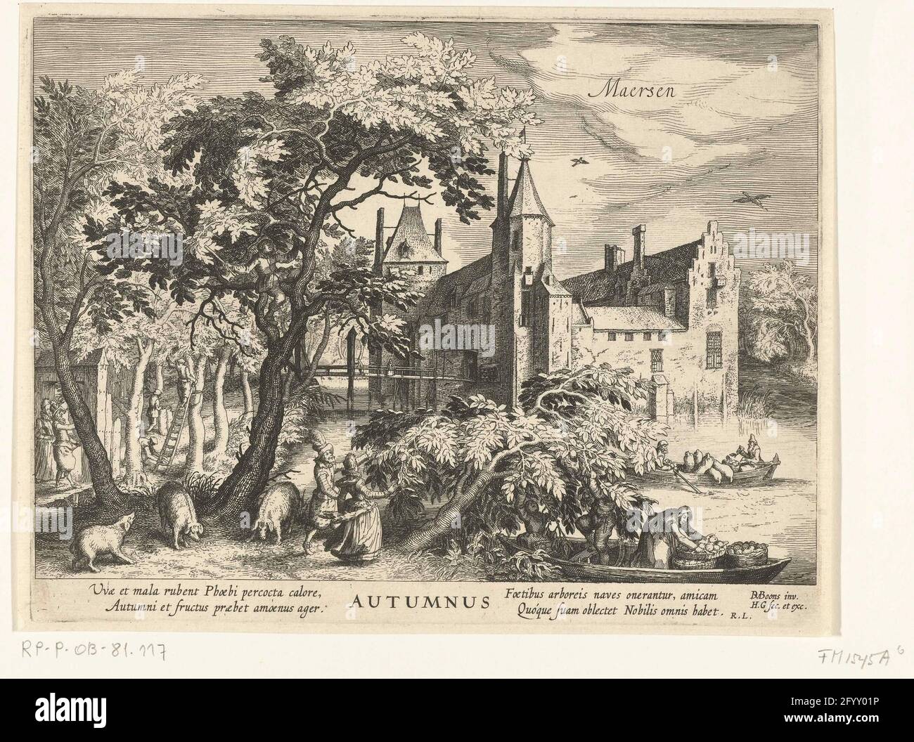 Fall, ca. 1625; Autumnus; The four seasons with castles. The fall ...